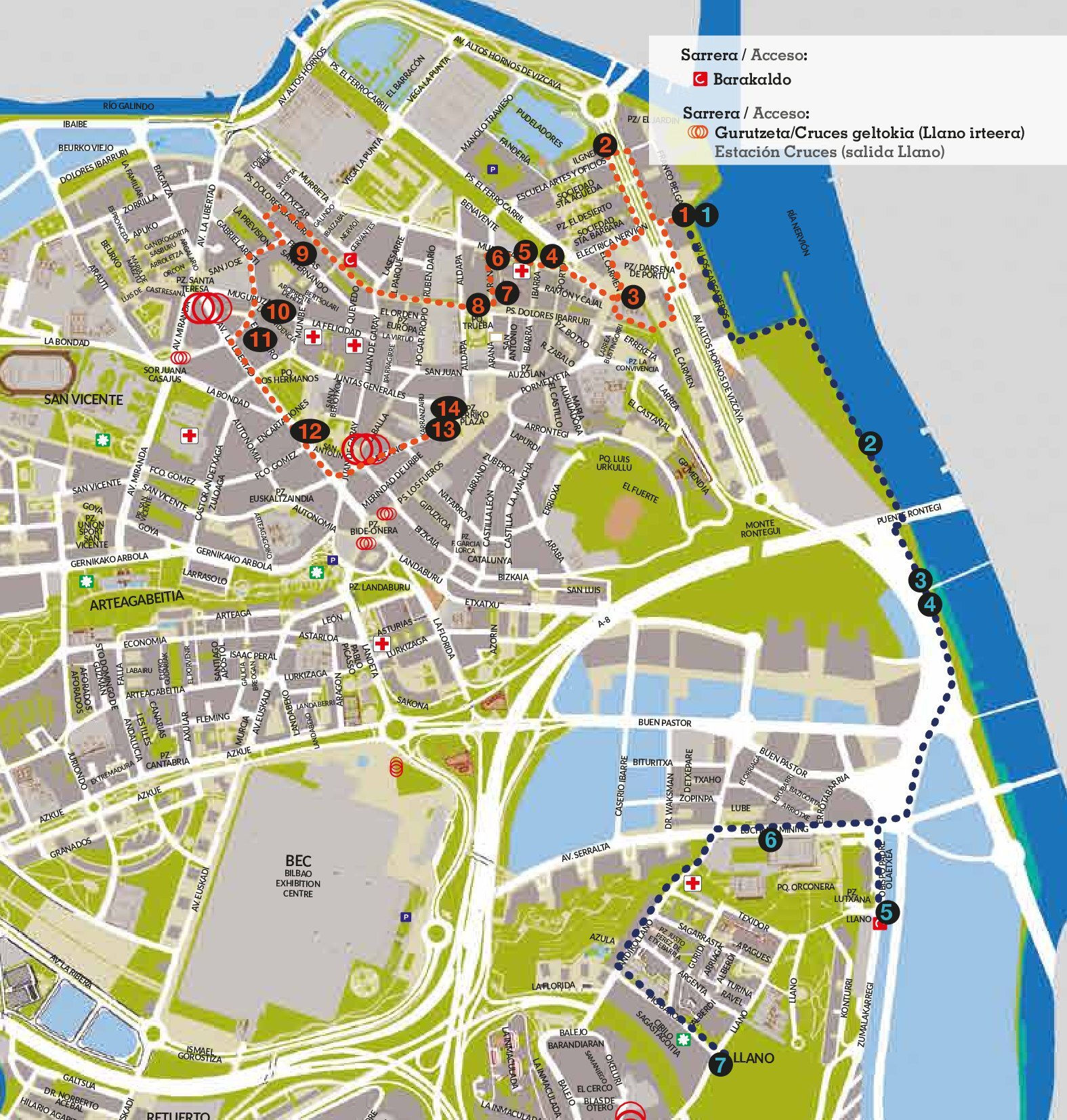 Mapa turistico bilbao y alrededores - Viajessindestino.com